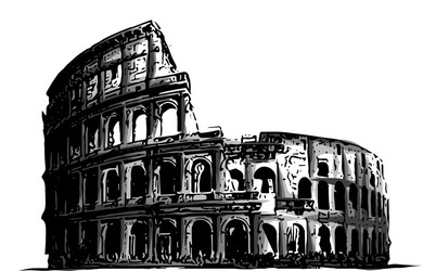 Single continuous line drawing colosseum Vector Image