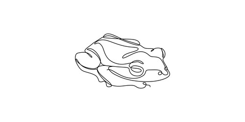 Frog one line art drawing minimalist design Vector Image