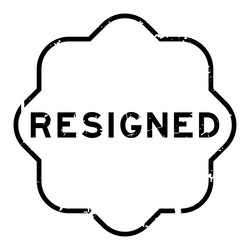 Grunge blue resigned word rubber seal stamp Vector Image