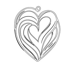 Heart shaped locket valentine outline sketch Vector Image