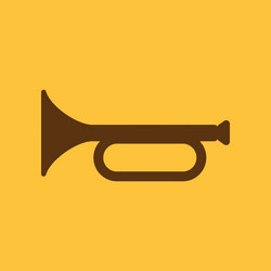 Horn icon clarion symbol flat Royalty Free Vector Image