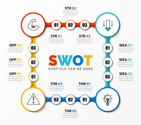 Infographic template swot diagram with 4 squares Vector Image