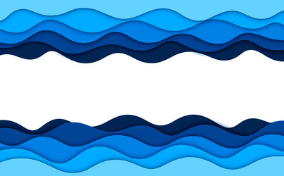 Paper cut wavy lines template Royalty Free Vector Image