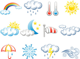 Weather set Royalty Free Vector Image - VectorStock