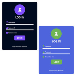Account login and password form page on screen Vector Image