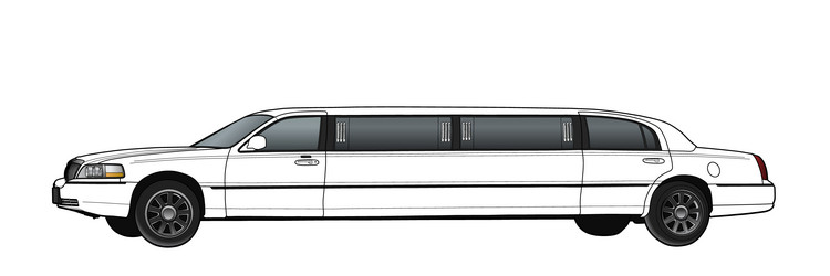 Draw of limousine modern simple design Royalty Free Vector