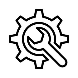 Hand holding spanner symbol repairs maintenance Vector Image
