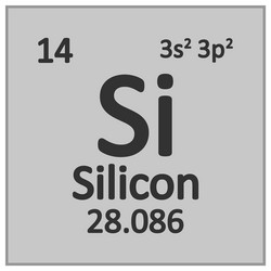 Periodic table element silicon icon Royalty Free Vector
