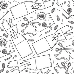 Needle with thread pattern sewing seamless Vector Image