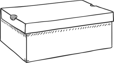 Sketch open shoes box Royalty Free Vector Image