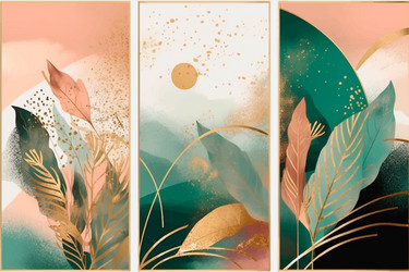 Arrangement abstract tropical panel pattern Vector Image