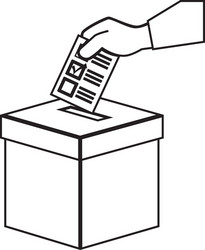 Hand human with vote card Royalty Free Vector Image