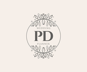 Pd initials letter wedding monogram logos Vector Image