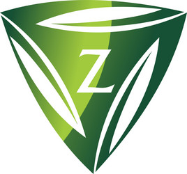 Swoosh leaf dynamic rotation center letter e Vector Image