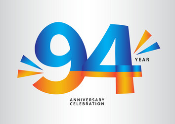 94 year anniversary celebration logotype Vector Image