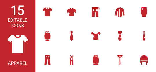 Apparel icons Royalty Free Vector Image - VectorStock