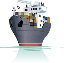 Container ship cartoon Royalty Free Vector Image