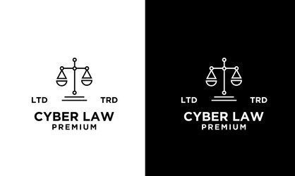 Cyber justice law firm logo icon design Royalty Free Vector