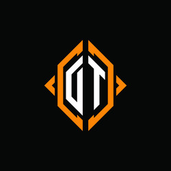 Initial dt logo monogram design template simple Vector Image