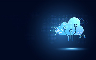 Futuristic blue cloud with wireless signal Vector Image