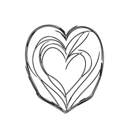 Heart shaped locket valentine outline sketch Vector Image