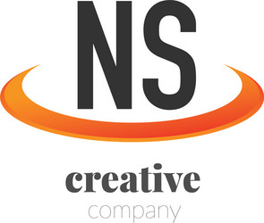 Initial letter ns swoosh creative design logo Vector Image