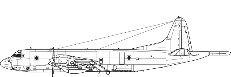 Lockheed p-3 orion Royalty Free Vector Image - VectorStock