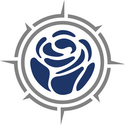 Compass rose flower adventure travel logo Vector Image