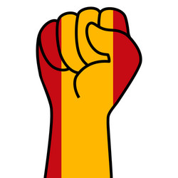 Raised spanish fist flag spain hand shape Vector Image