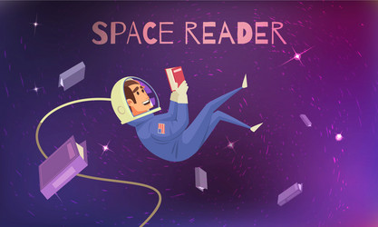 Open book space background school reading Vector Image