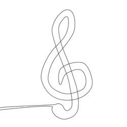 Musical sign treble clef calligraphy Royalty Free Vector