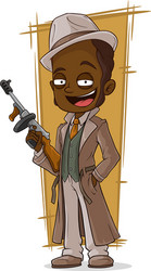 Cartoon bad guy or man or criminal or gangster Vector Image