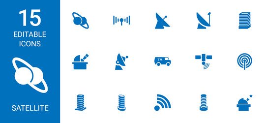 7 satellite icons Royalty Free Vector Image - VectorStock