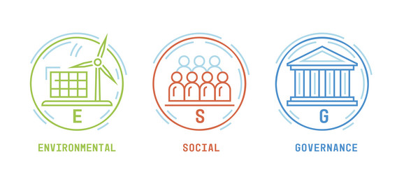 Esg concept editable ad Royalty Free Vector Image