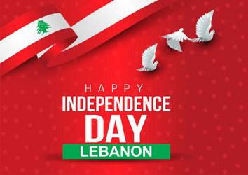 Happy independence day lebanon template design Vector Image