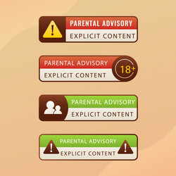 Parental advisory sign design Royalty Free Vector Image