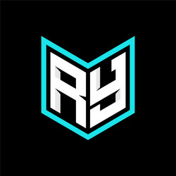 Ry initial logo monogram designs modern templates Vector Image