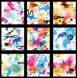 Seamless pattern with color paint splashes Vector Image