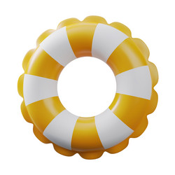 Yellow swim ring - inflatable rubber toy for water