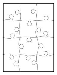 4x4 circle puzzle pieces Royalty Free Vector Image