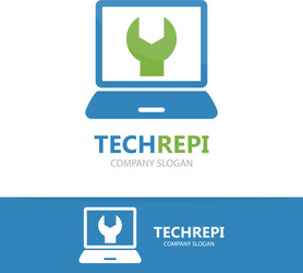 Laptop repair sign icon notebook service symbol Vector Image