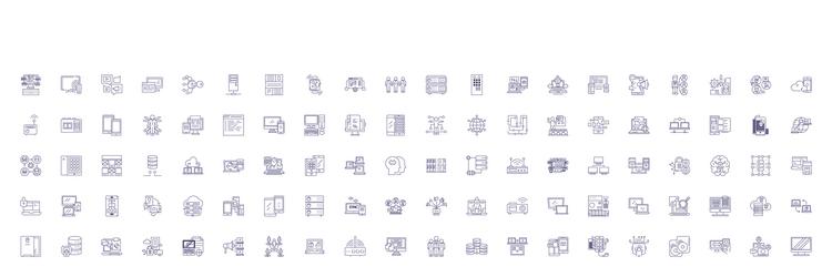 Database Line Icons Signs Set Design Collection Vector Image