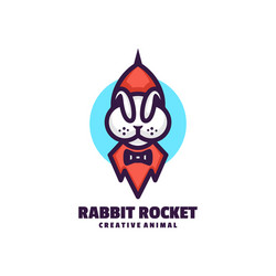 Rocket insurance mascot logo Royalty Free Vector Image