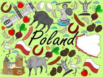 Poland coloring book Royalty Free Vector Image