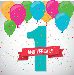 1 year celebrating anniversary graphic Royalty Free Vector