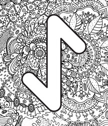 Ancient scandinavian rune sowuli with doodle Vector Image