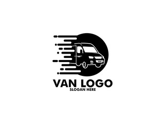 Simple van logo icon on white background Vector Image