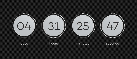 Time remaining template realistic style Royalty Free Vector