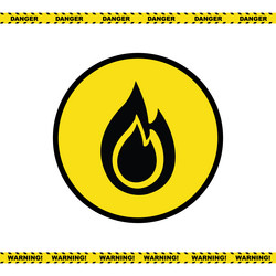 Warning fire icon danger highly flammable sign Vector Image