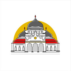 West sumatera capital mosque Royalty Free Vector Image